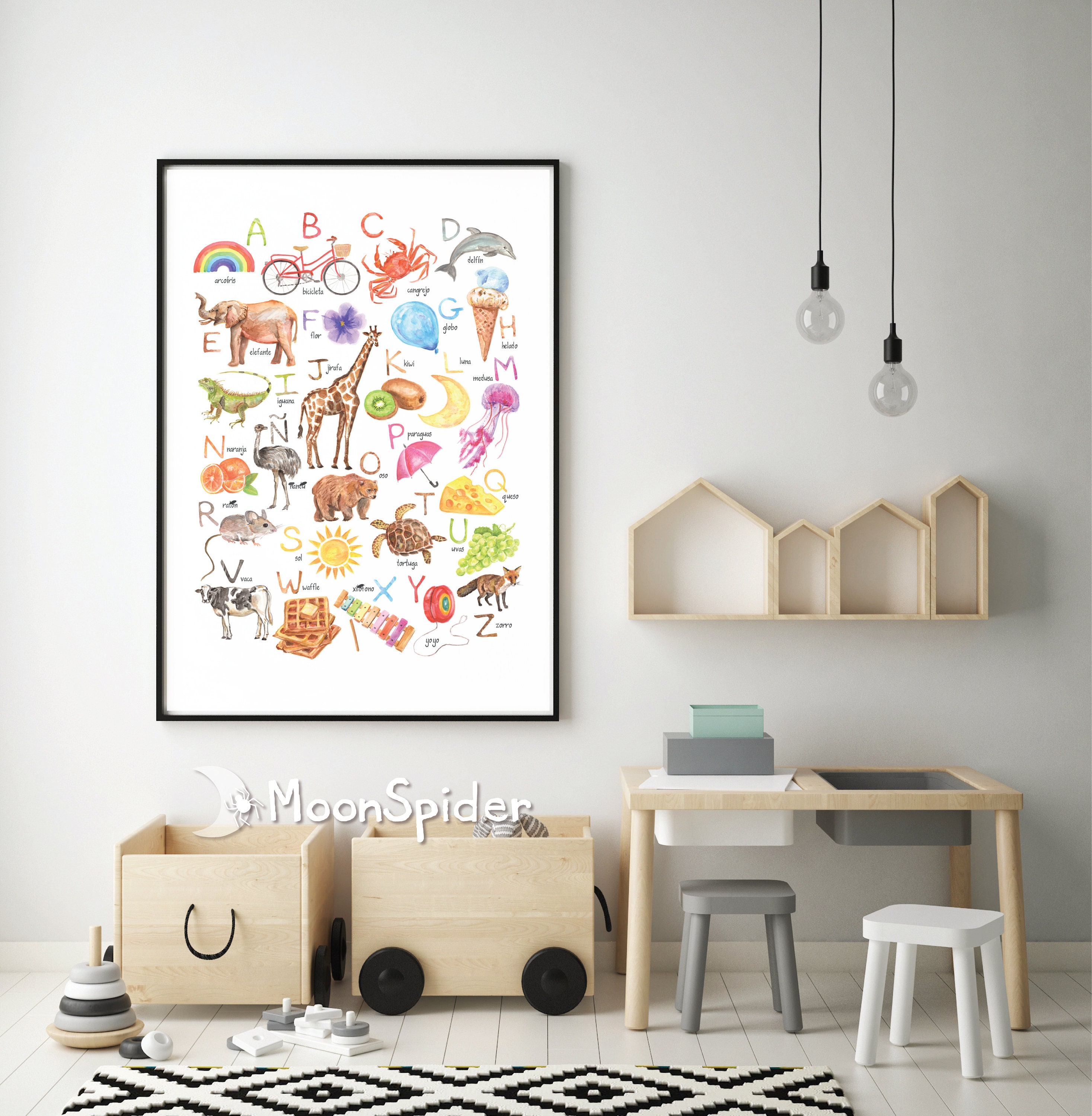 SPANISH Alphabet Downloadable Poster, Digital Download, Montessori ...