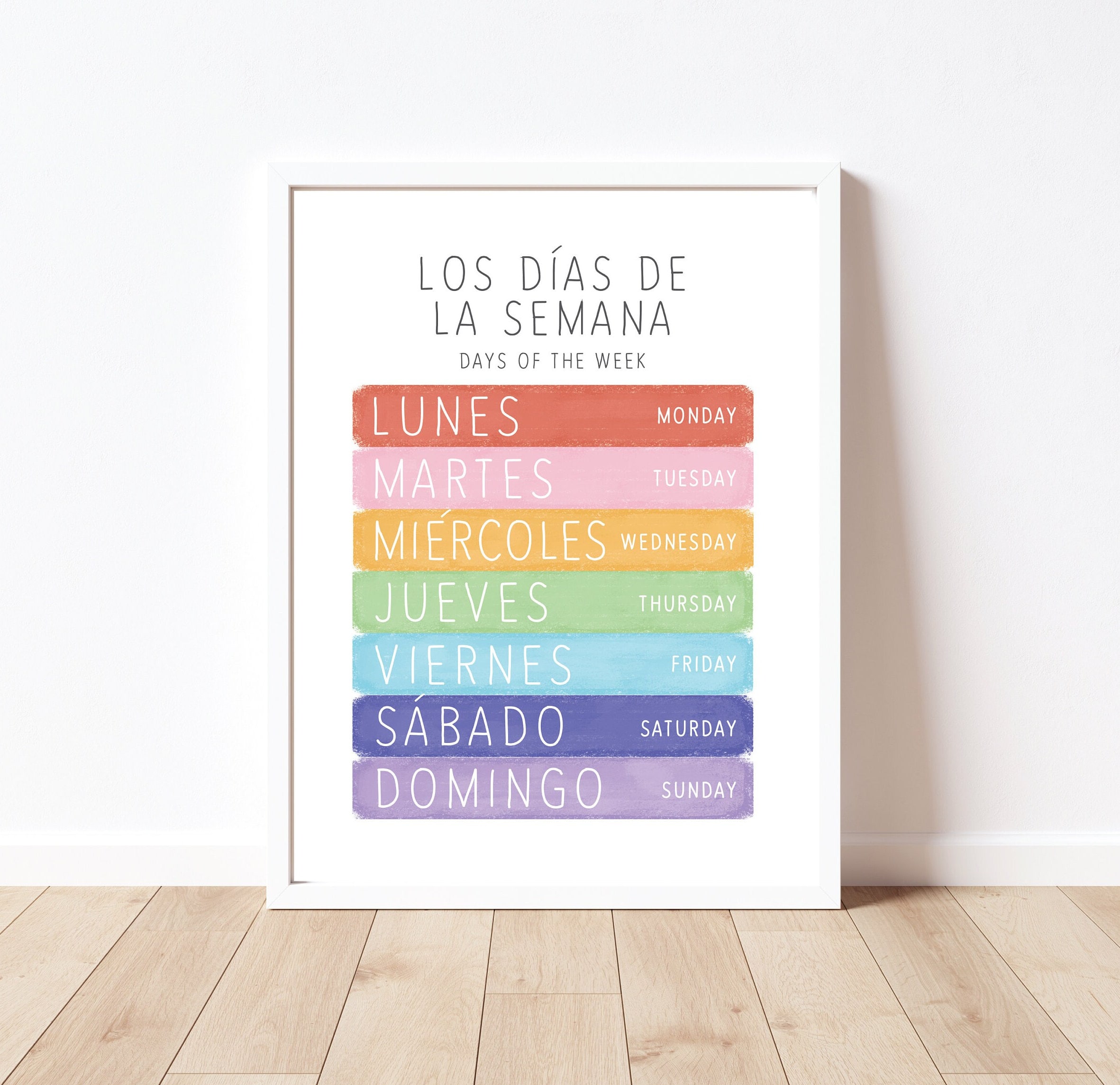 SPANISH Bilingual Days of the Week, Months of the Year Poster ...