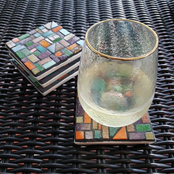 Mosaic Coaster - Etsy