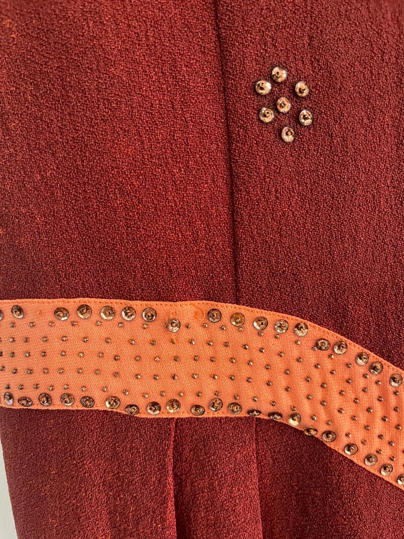 1950s Vintage ‘ecstasy’ Brown Dress With Rhinestone Detail - Etsy