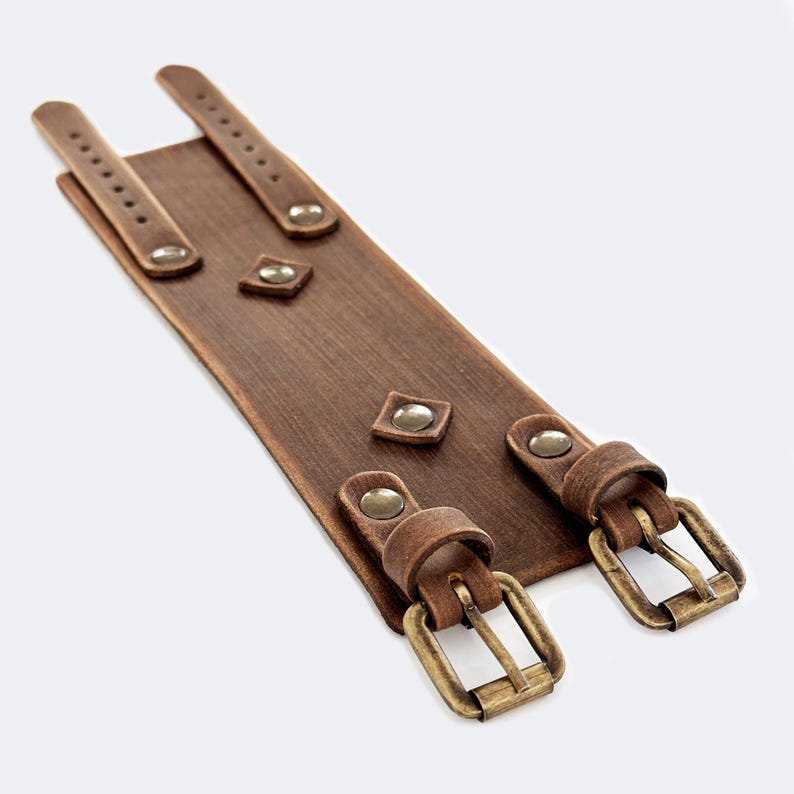 Johnny Depp Style Brown Leather Bracelet , Vintage Men’s Cuff ...