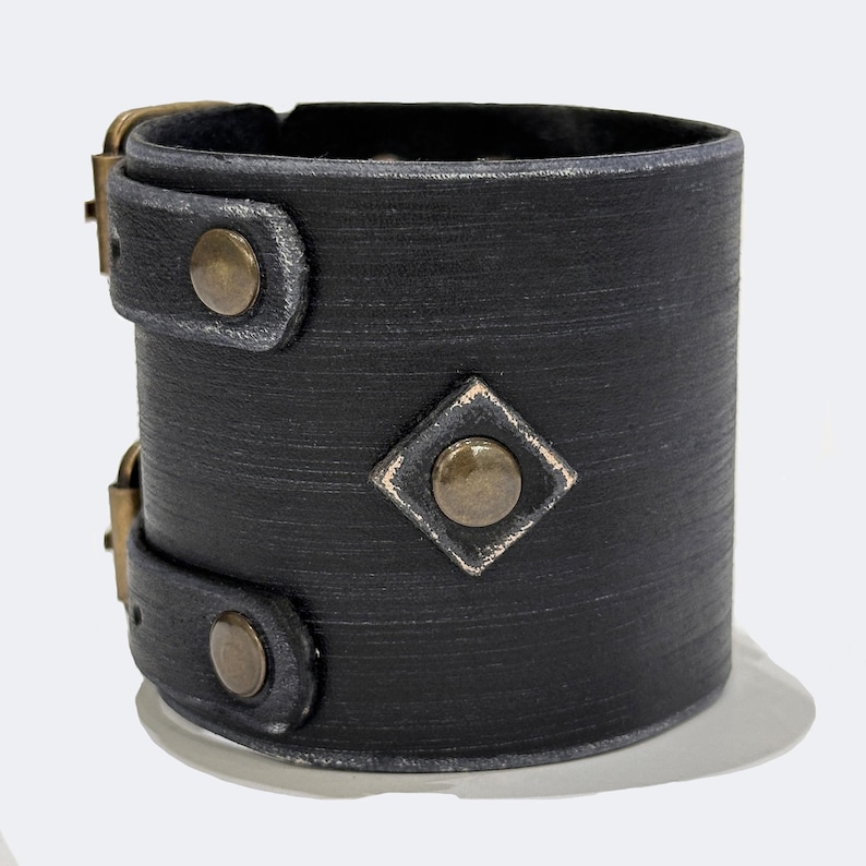 Johnny Depp Style Black Leather Bracelet , Vintage Men’s Wristband ...