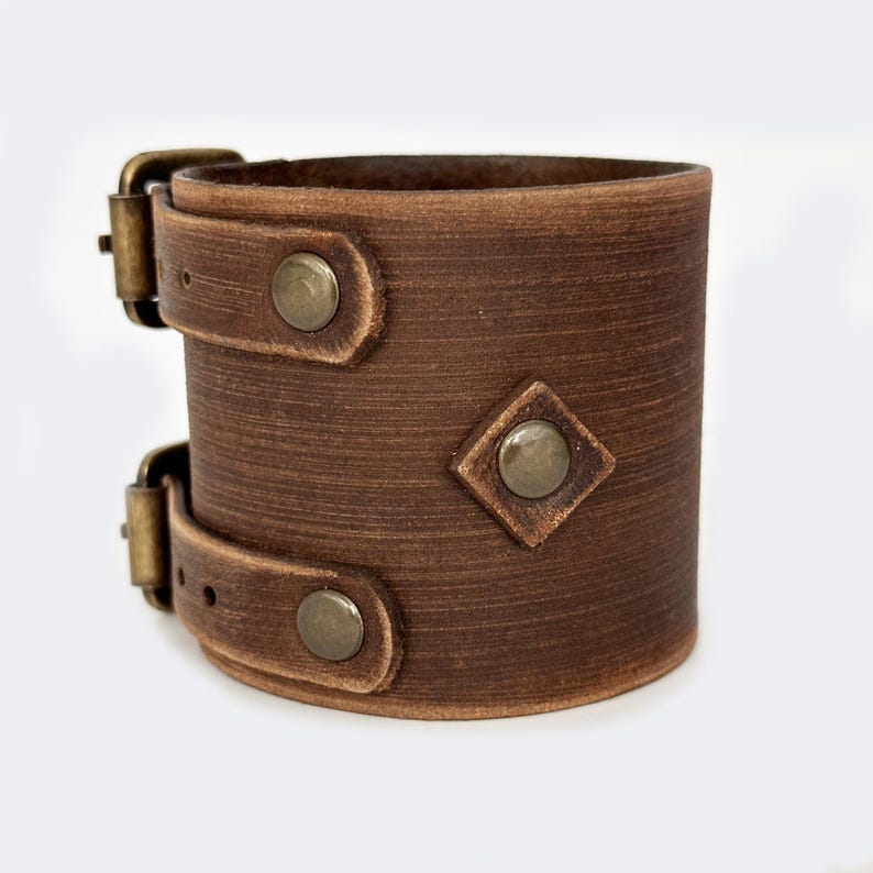 Johnny Depp Style Brown Leather Bracelet , Vintage Men’s Cuff ...