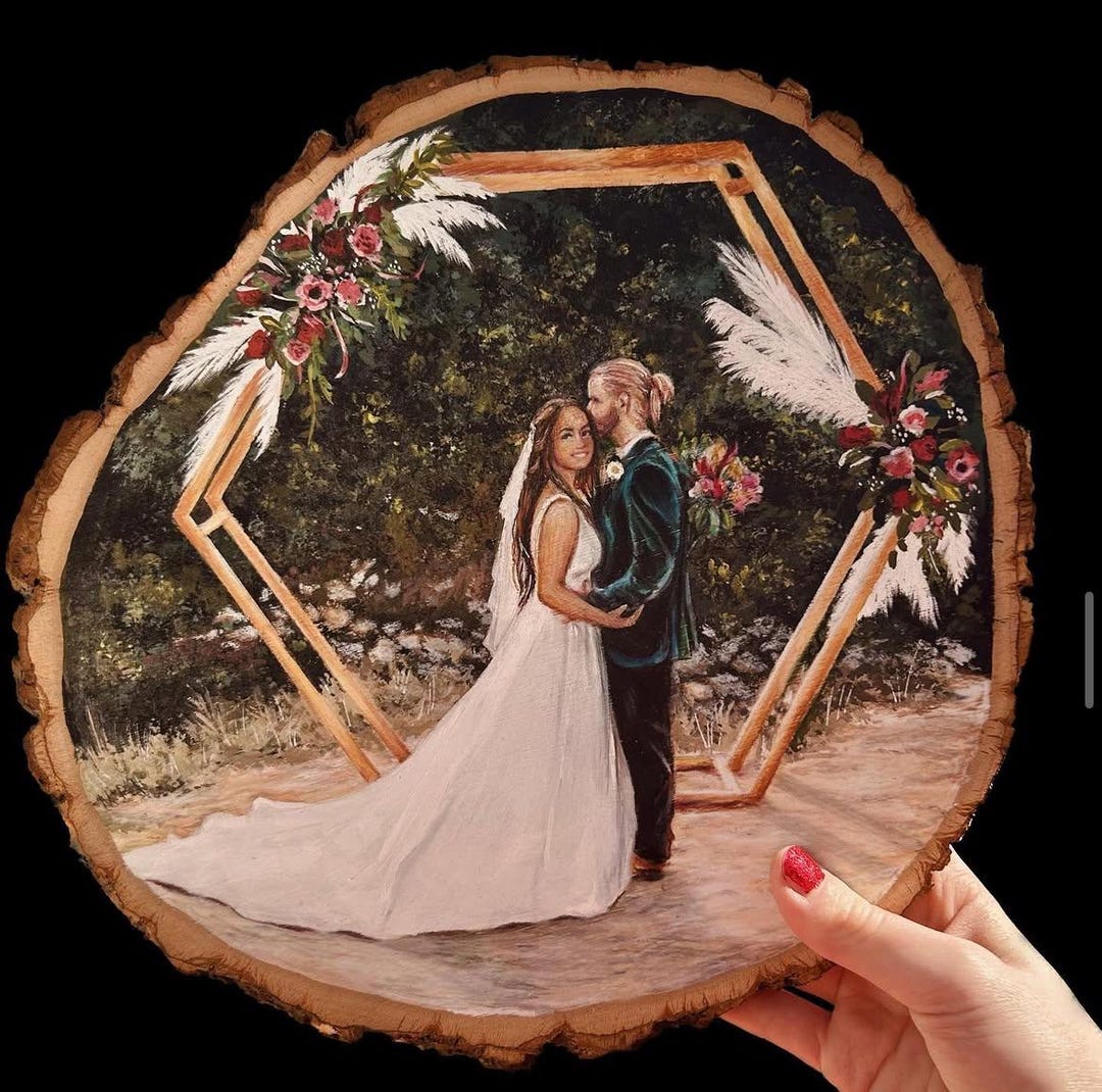 Custom Couples Drawing, Wedding/engagement Photo Drawing (wood or Paper ...