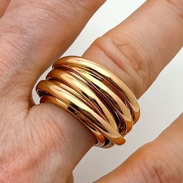 18k Gold Chunky Rings - Etsy