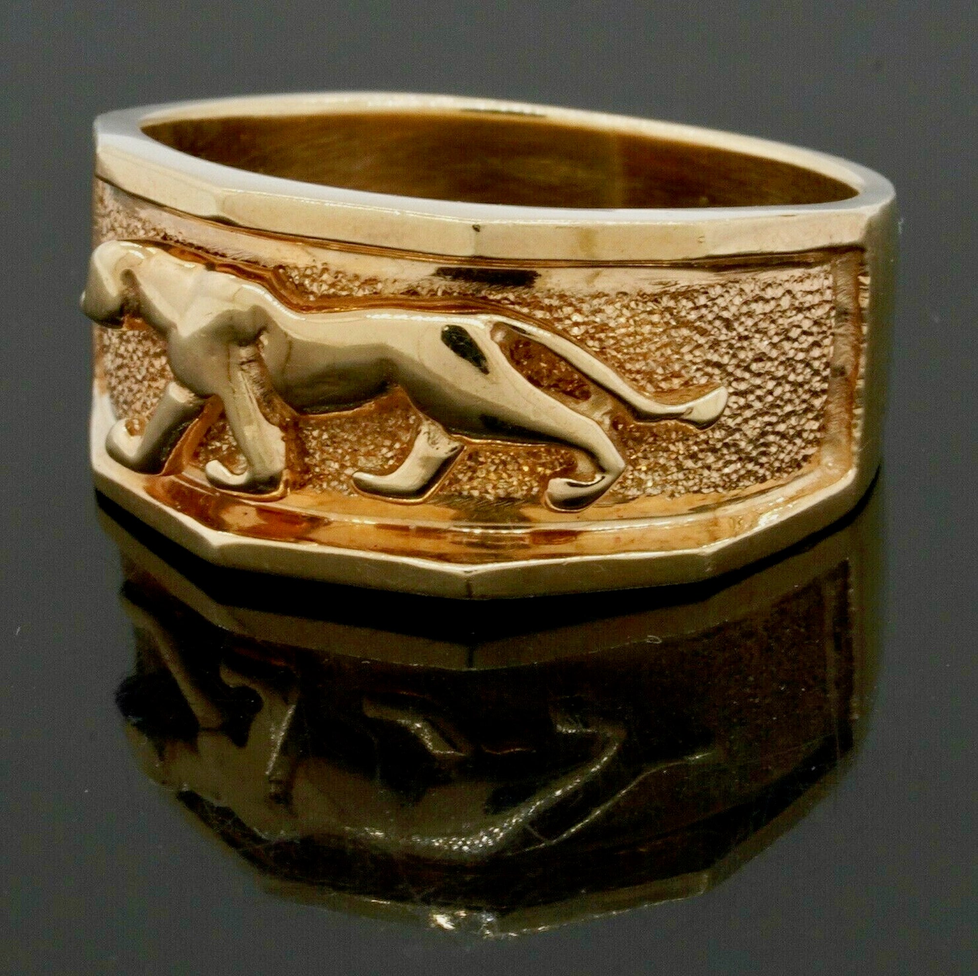 Solid Gold Chunky Unisex Panther Ring Cougar Ring Jaguar - Etsy