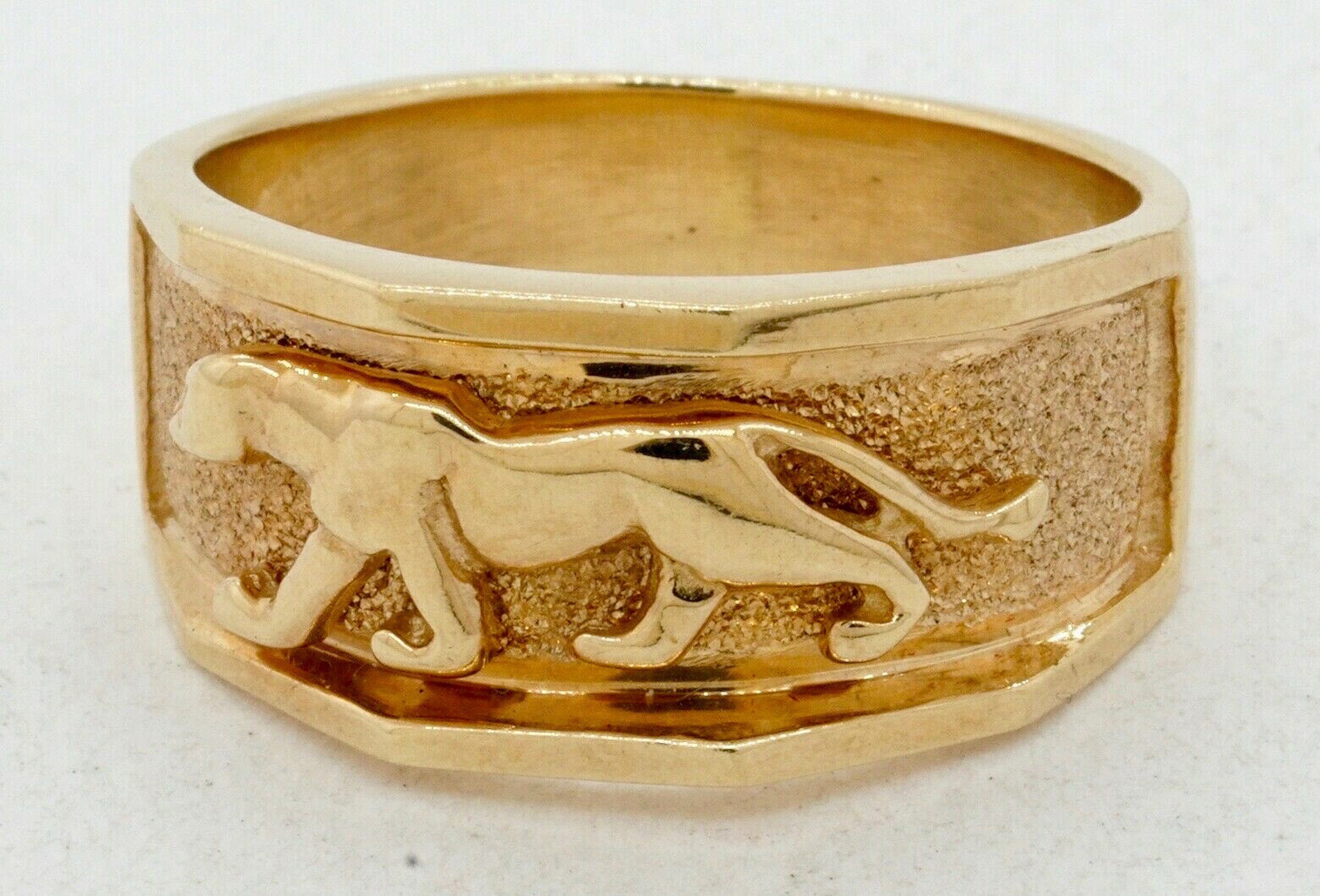 Solid Gold Chunky Unisex Panther Ring Cougar Ring Jaguar - Etsy