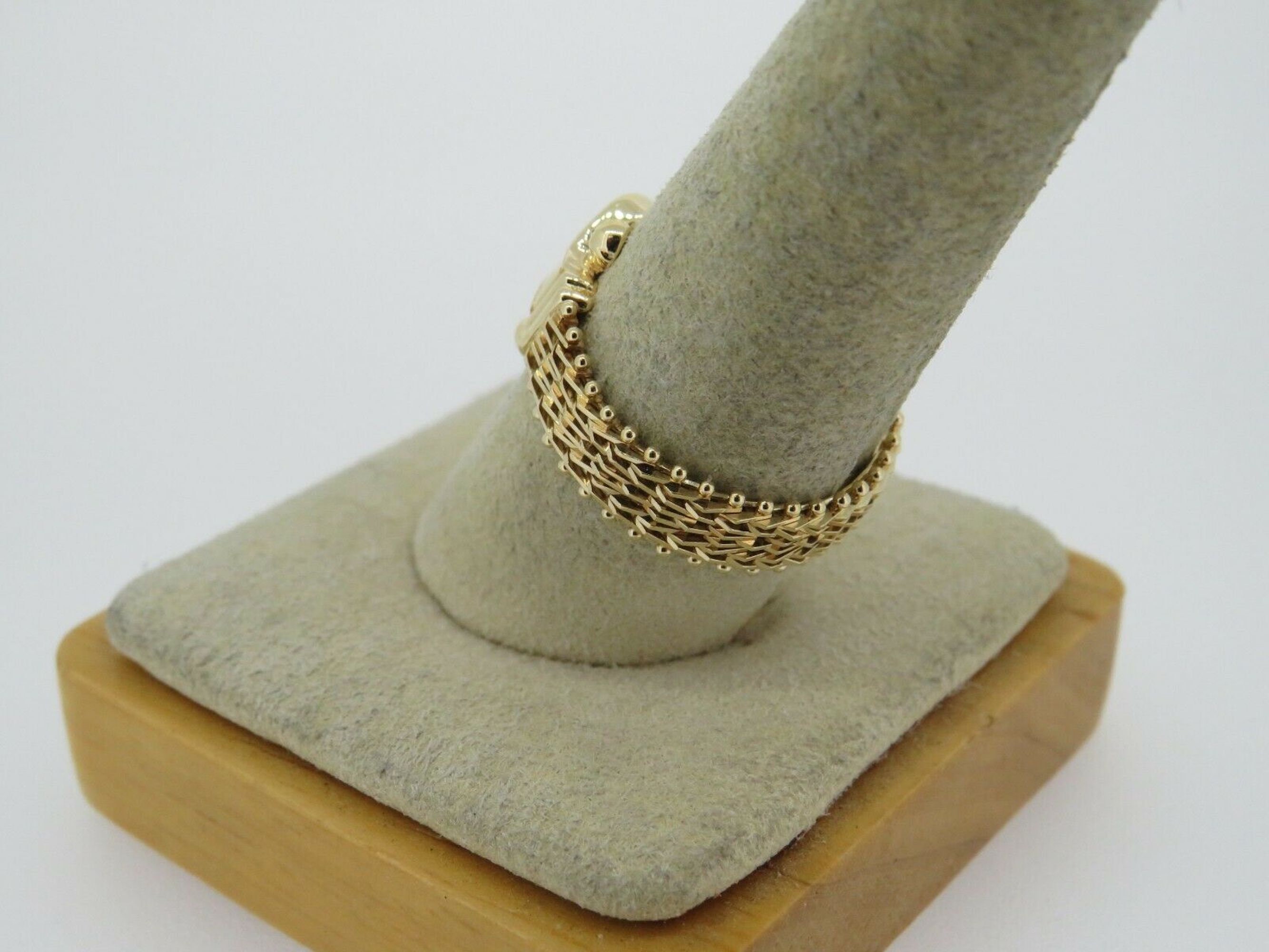 Solid Gold Riccio Mesh Buckle Ring, Personalizable Belt Buckle Ring ...