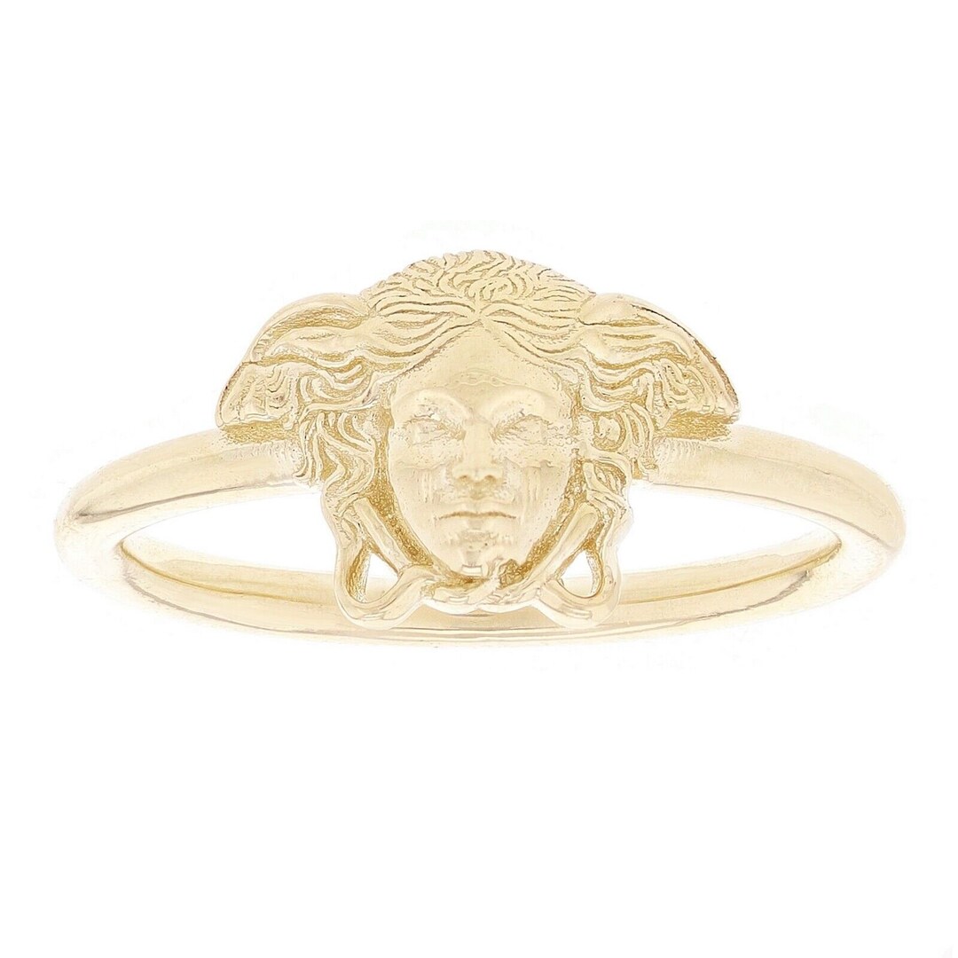 Solid Gold Detailed Medusa Ring, Personalizable Greek Gorgon Medusa Ring, Medusa Head Ring, 10k ...