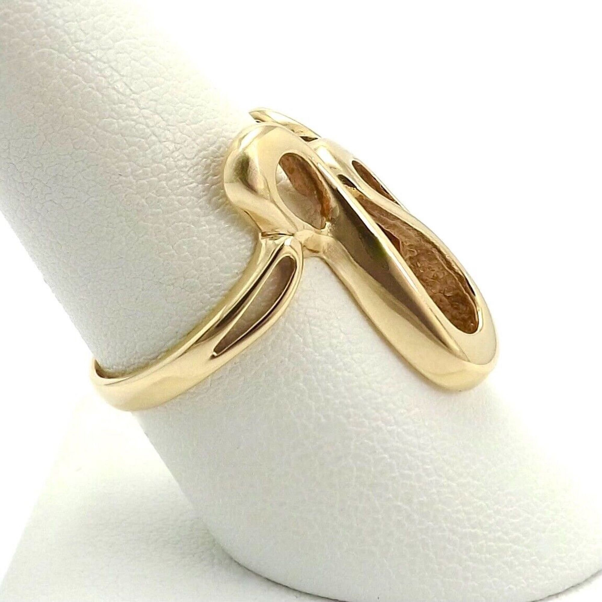 Solid Gold Fluidity Ring, Unique Personalizable Wave Ring, Open Curve Ring, Formless Ring, 10k ...