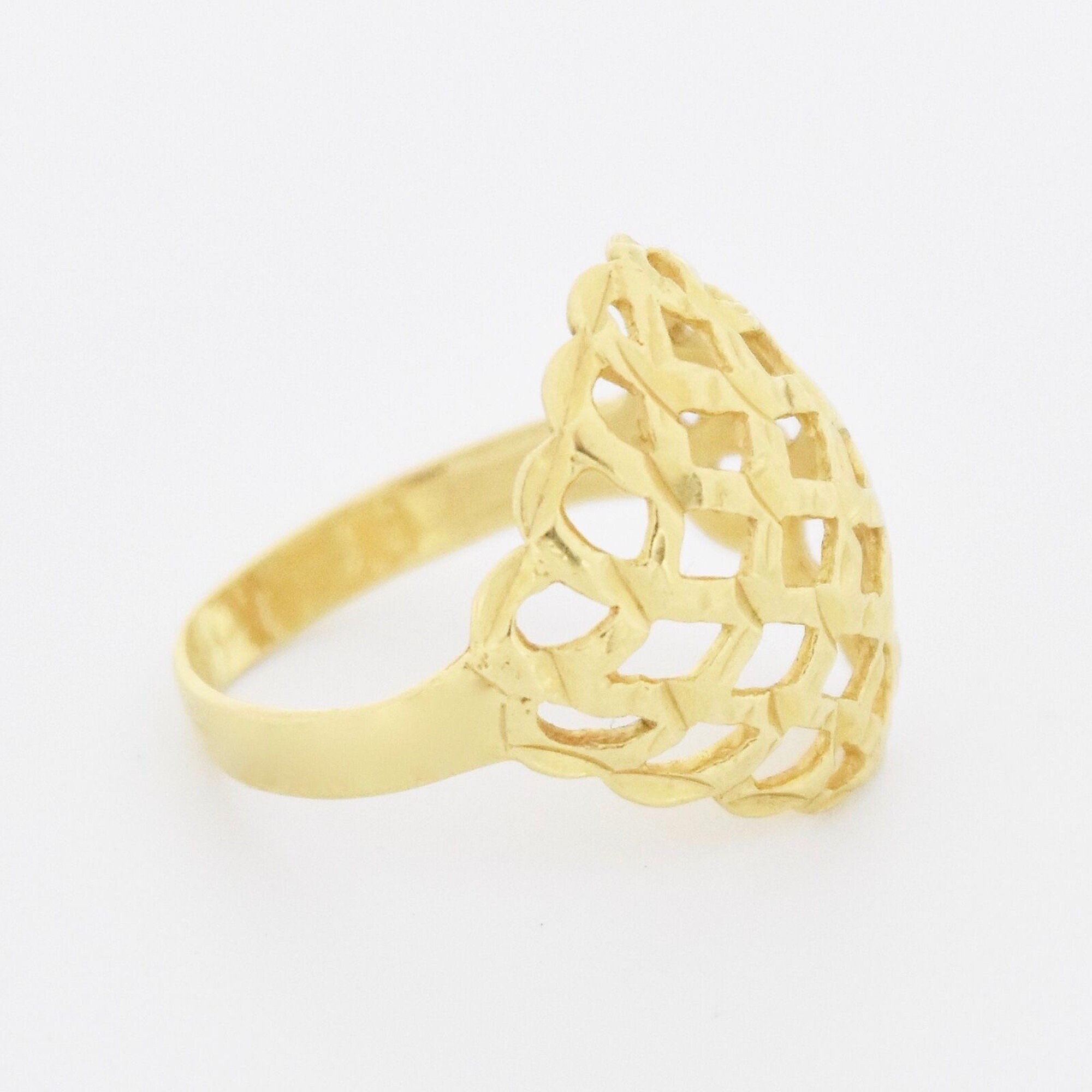 Solid Gold Basket Weave Ring, Personalized Interwoven Ring, Woven ...