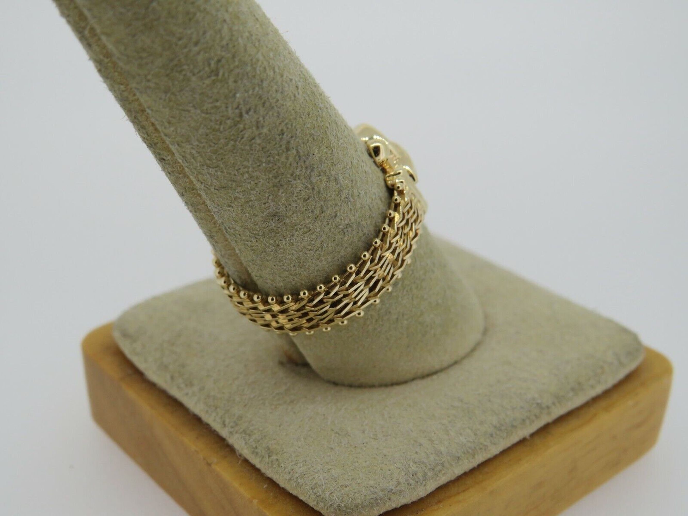 Solid Gold Riccio Mesh Buckle Ring, Personalizable Belt Buckle Ring ...