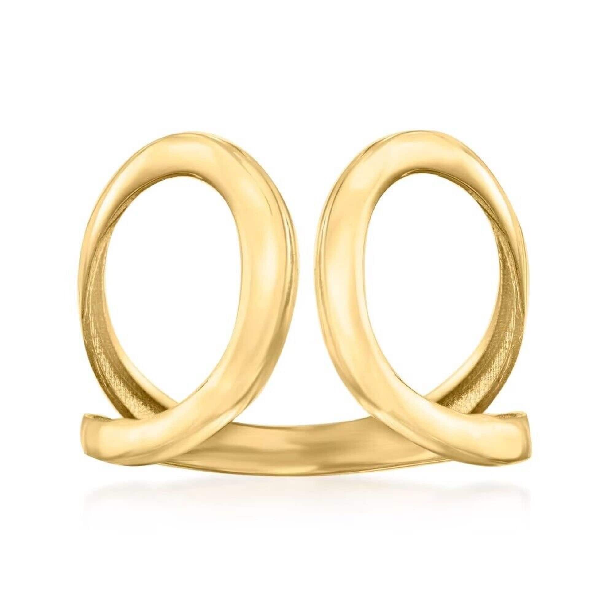 Solid Gold Infinity Loop Wrap Ring, Open Minimalist Ring, Adjustable ...