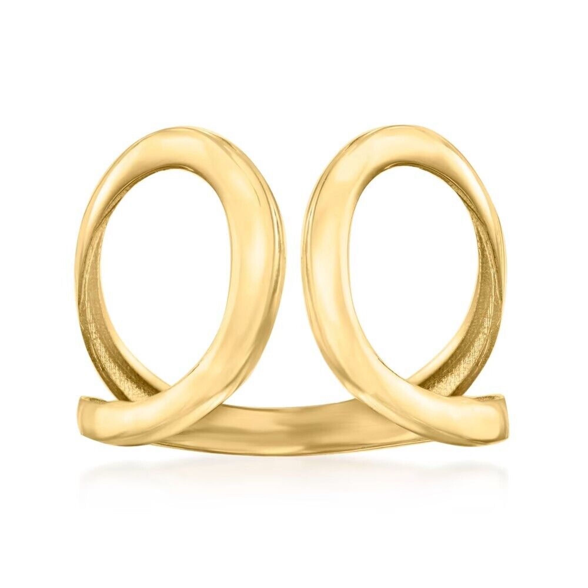 Solid Gold Infinity Loop Wrap Ring, Open Minimalist Ring, Adjustable ...