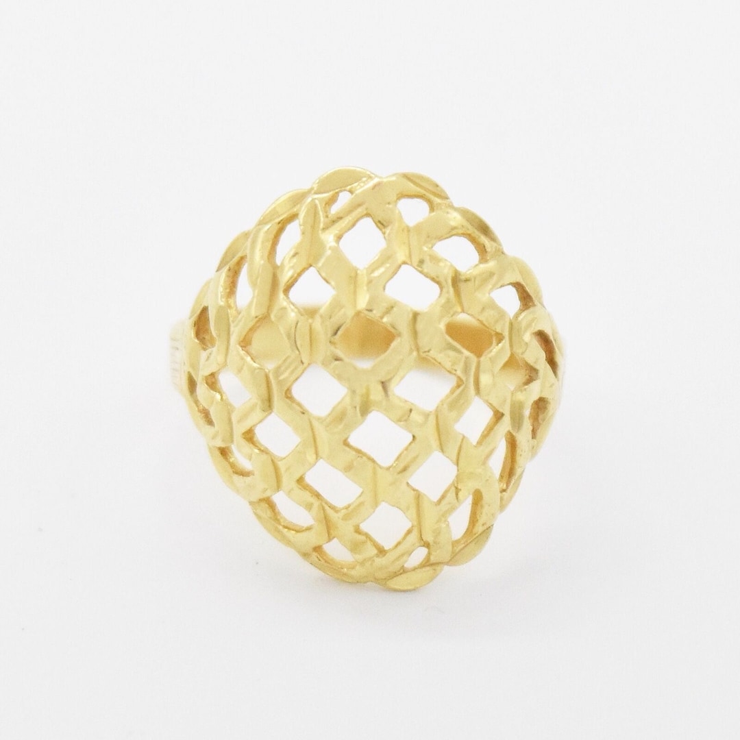 Solid Gold Basket Weave Ring, Personalized Interwoven Ring, Woven ...
