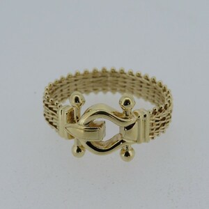 Solid Gold Riccio Mesh Buckle Ring, Personalizable Belt Buckle Ring ...