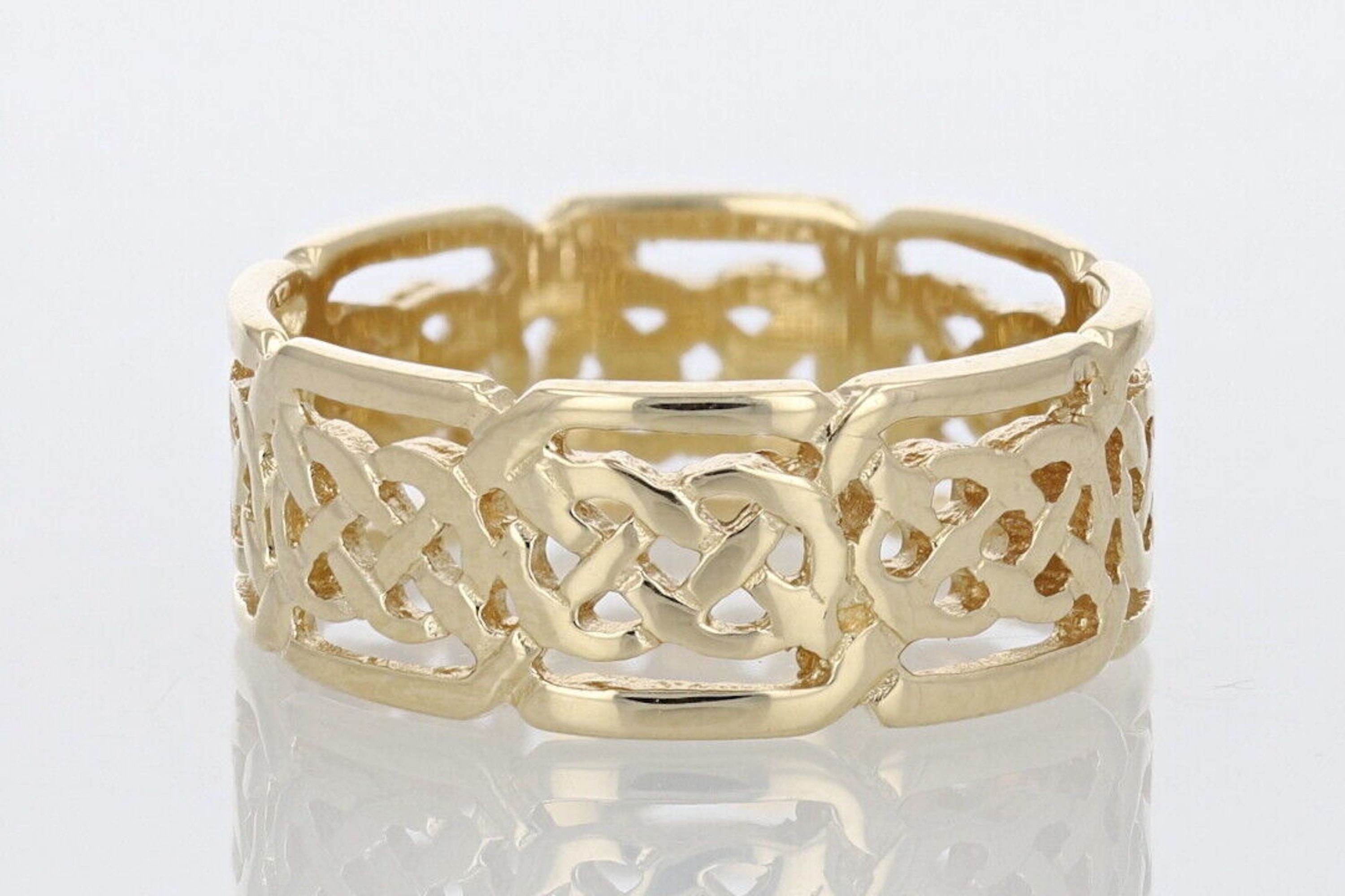 Solid Gold Celtic Love Knot Band Personalizable Cut Out Band - Etsy