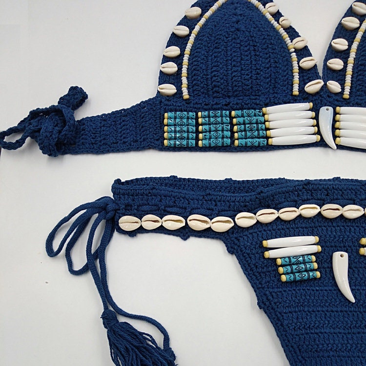 2 Piece Set Crochet Swim Top Bottom Bikini Women Swimwear - Etsy