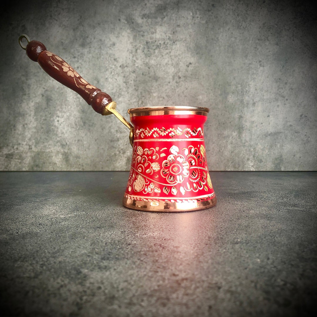 Hand Carved Copper Turkish Coffee Pot: Arabic Cezve Ibrik - Etsy