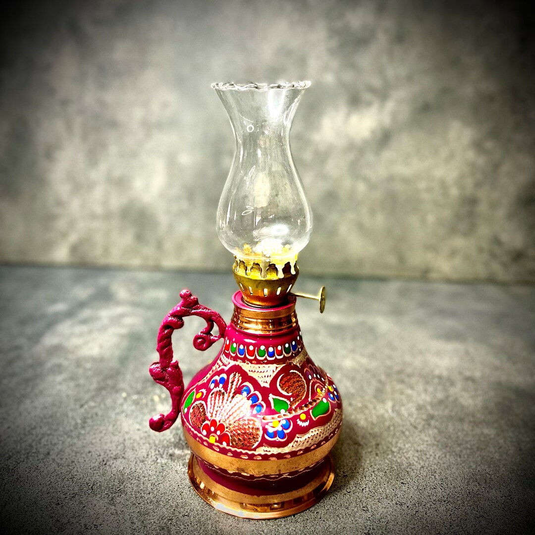 Handmade Turkish Copper Oil Lamp: Vintage Kerosene Lantern Decor - Etsy