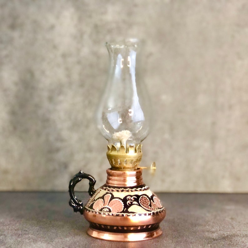Handmade Copper Oil Lamp: Vintage Turkish Kerosene Lantern - Etsy