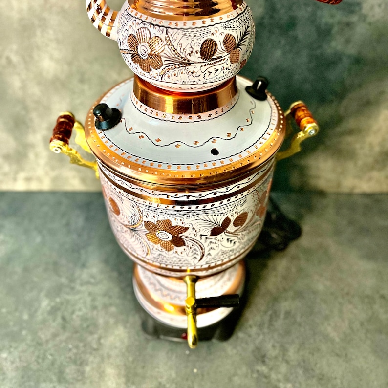 Engraved Copper Electric Samovar: Turkish Tea Maker - Etsy