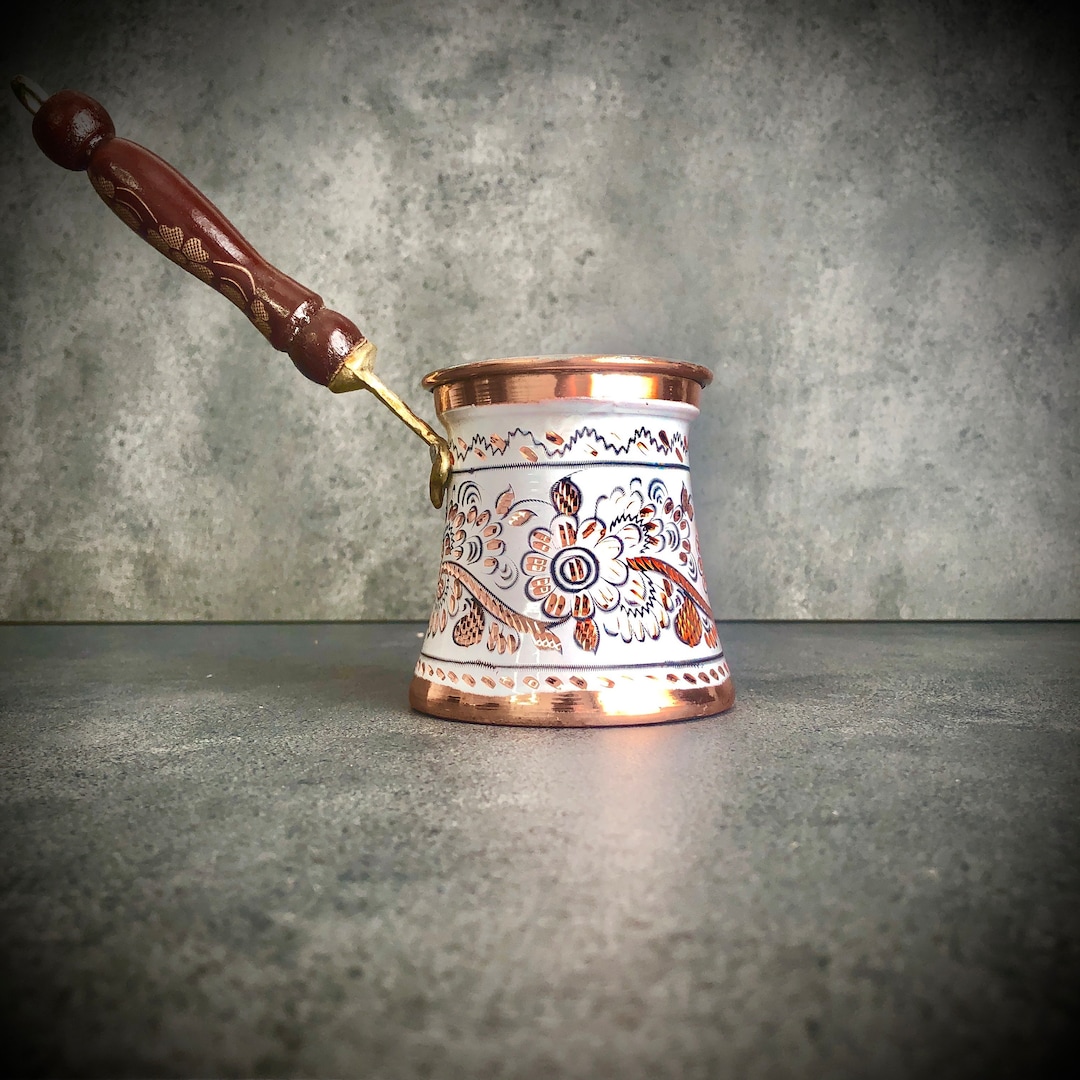 Small Coffee Maker, Cezve Ibrik Briki, Turkish Solid Copper Coffee and ...