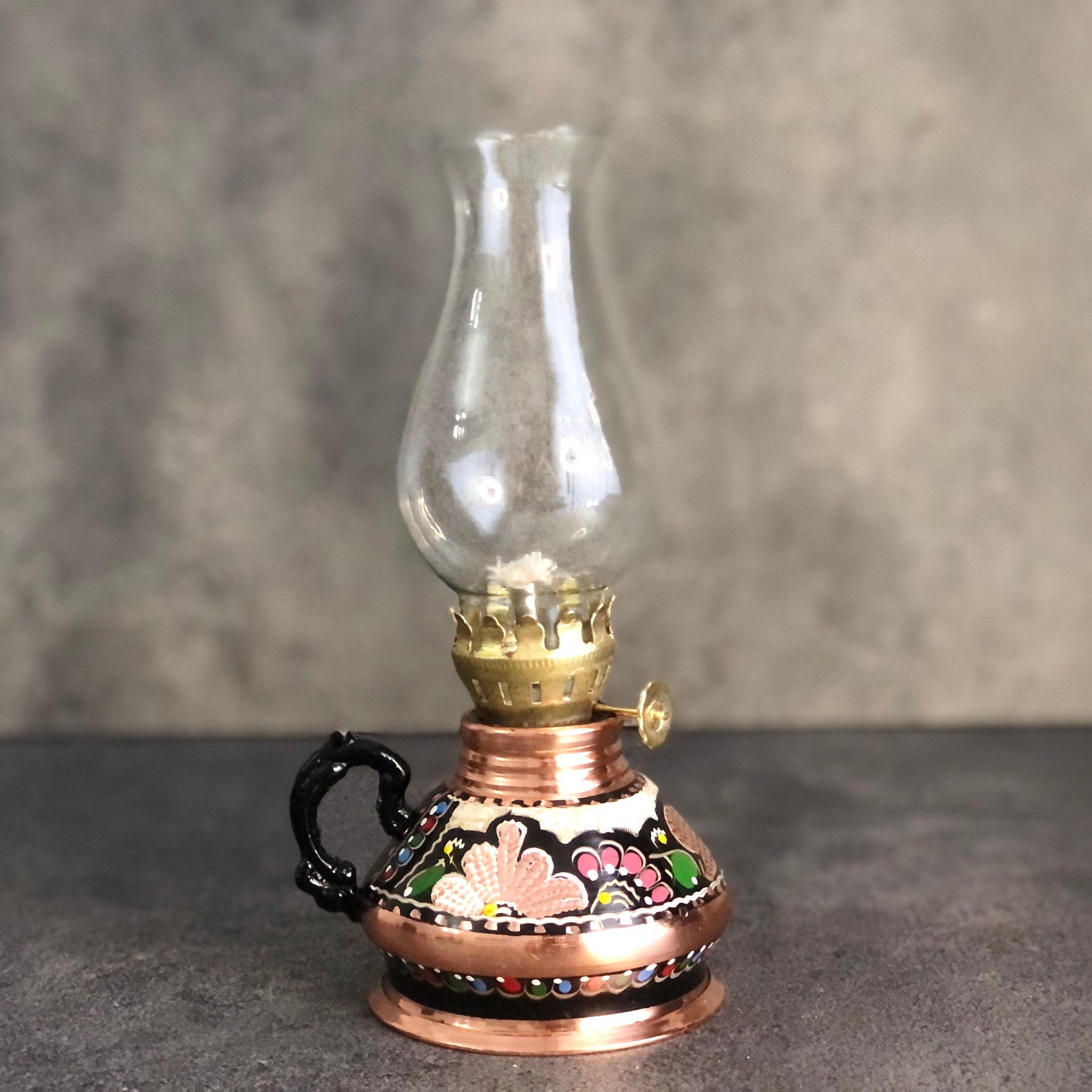 Handmade Copper Oil Lamp: Vintage Turkish Kerosene Lantern - Etsy
