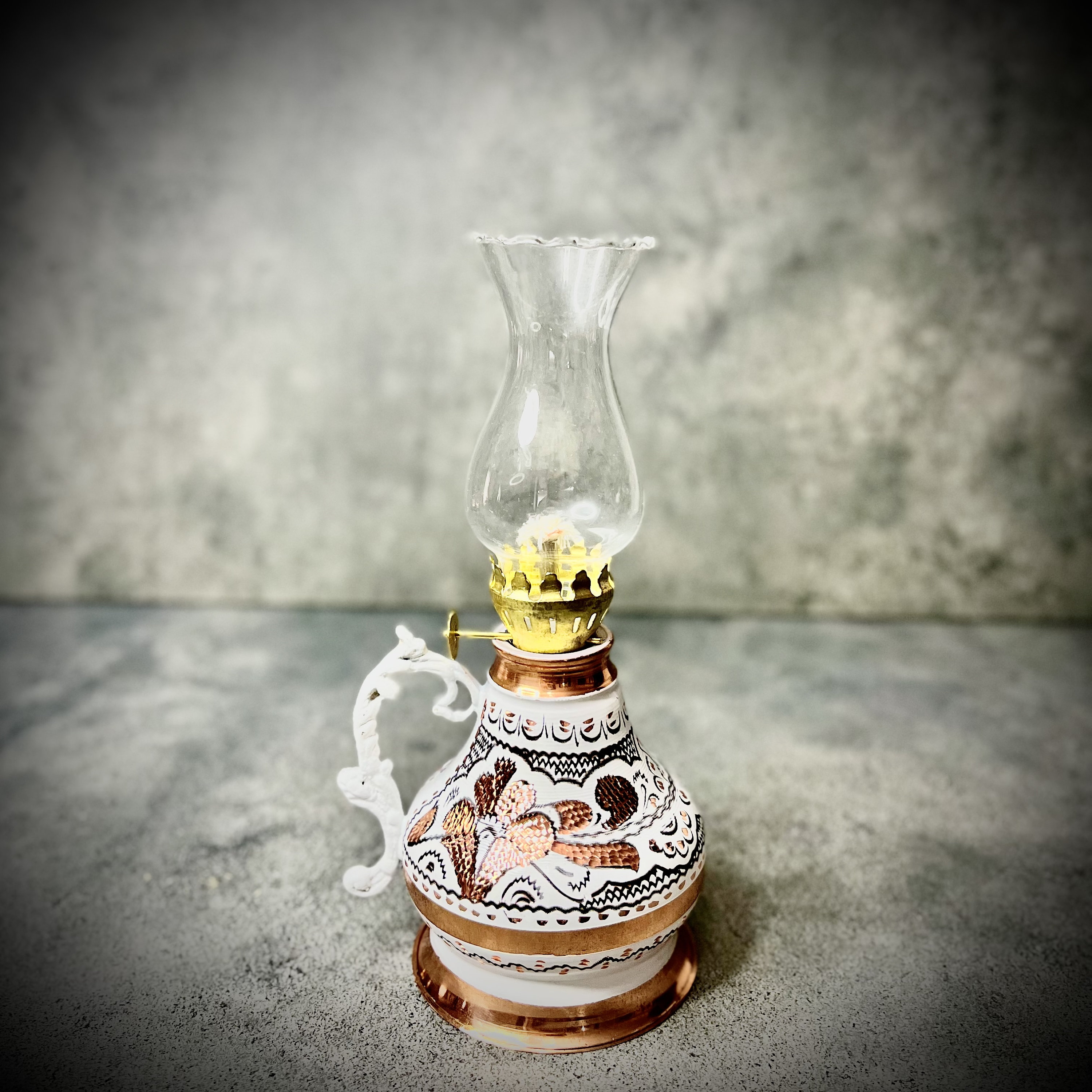 Vintage Turkish Copper Oil Lamp: Handmade Kerosene Lantern, Home Decor ...