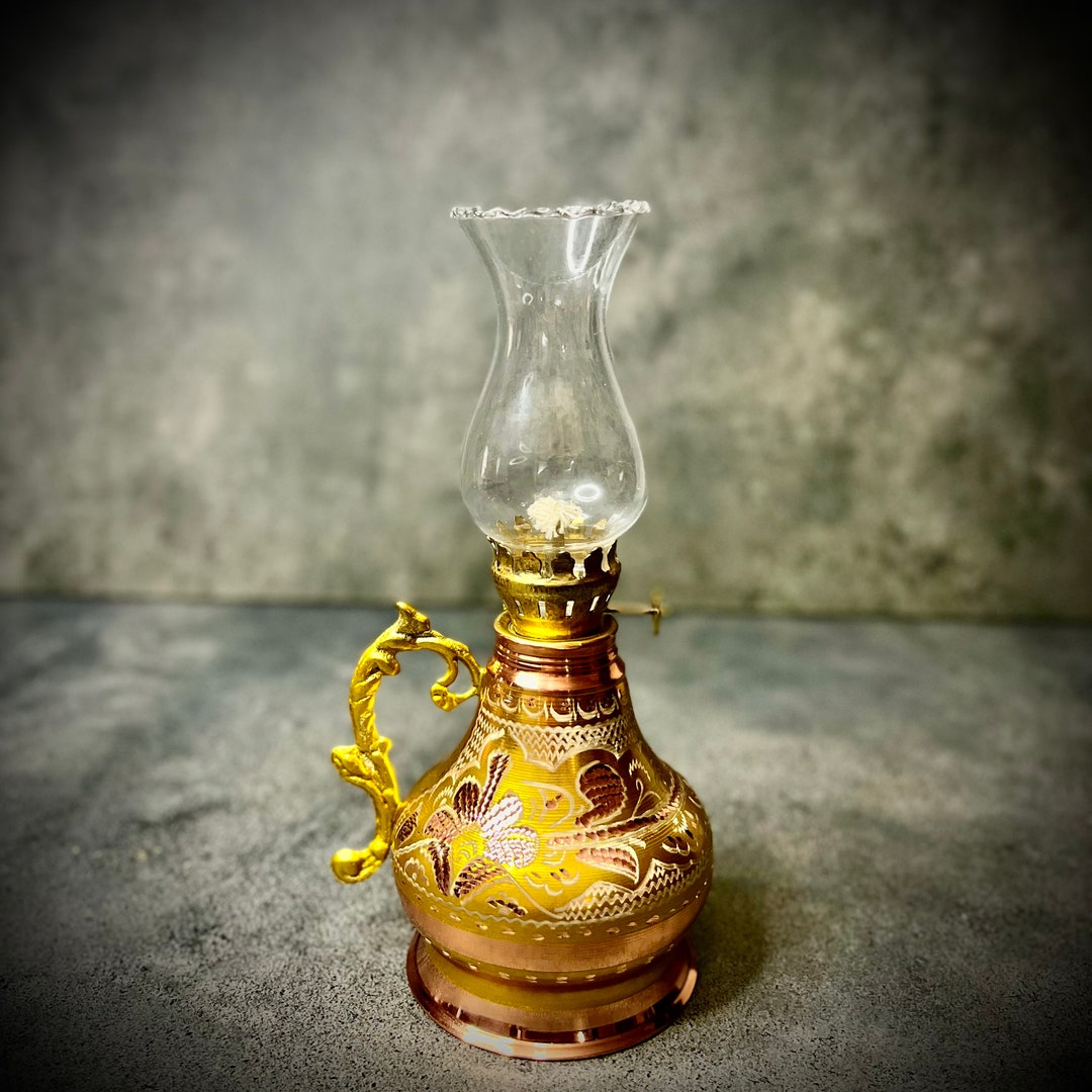 Handmade Turkish Copper Oil Lamp: Vintage Kerosene Lantern Decor - Etsy