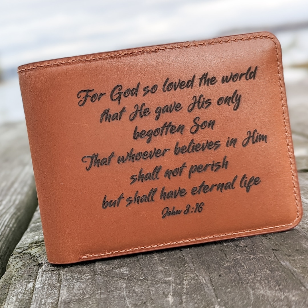 Christian Gifts for Men, Engraved Wallet, Gift for Husband, Religious ...