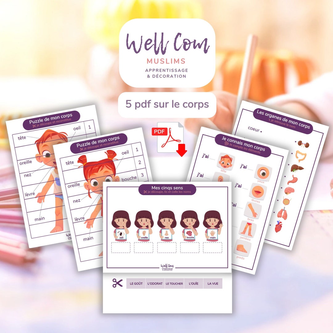 PDF Sheets Exercises on the Human Body for Children from 4 Years Old ...