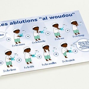 Laminated Memo Poster to Remember the Steps of Ablutions - Al Wudu ...