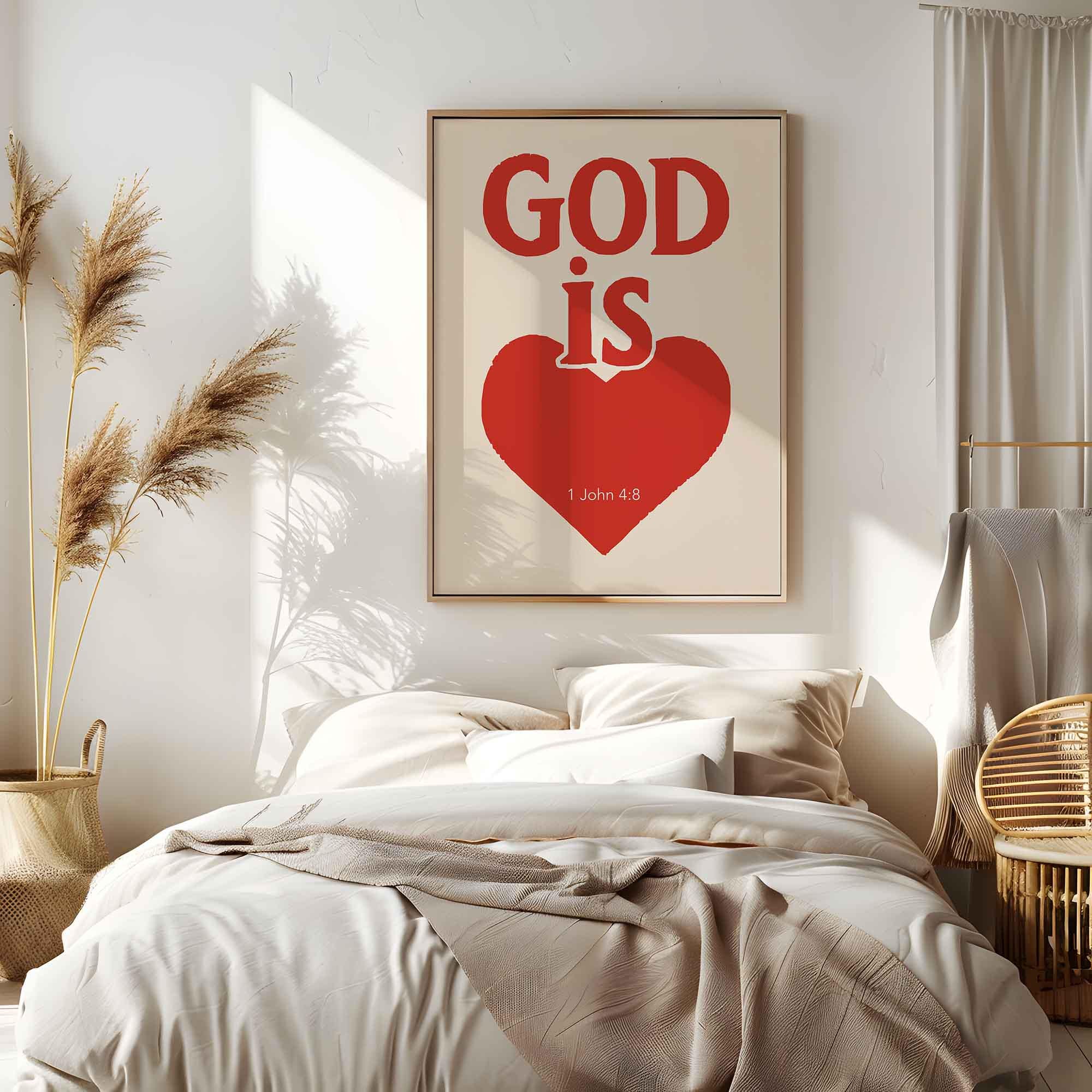 God is Love, 1 John 4:8 Wall Art, Christian Wall Art Printable, Bible ...