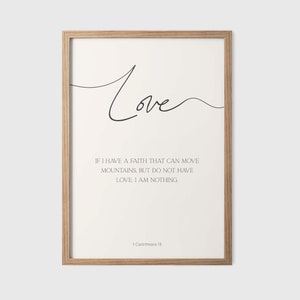 Faith Hope Love Bible Verse Wall Art Set of 3 Prints, Christian Quotes ...