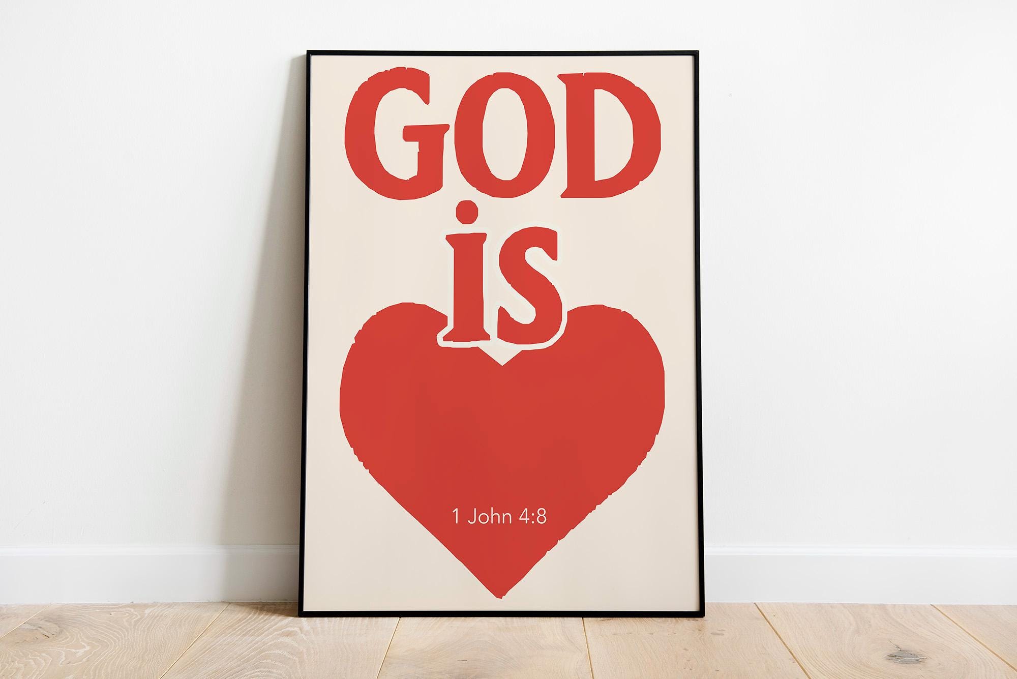 God is Love, 1 John 4:8 Wall Art, Christian Wall Art Printable, Bible ...