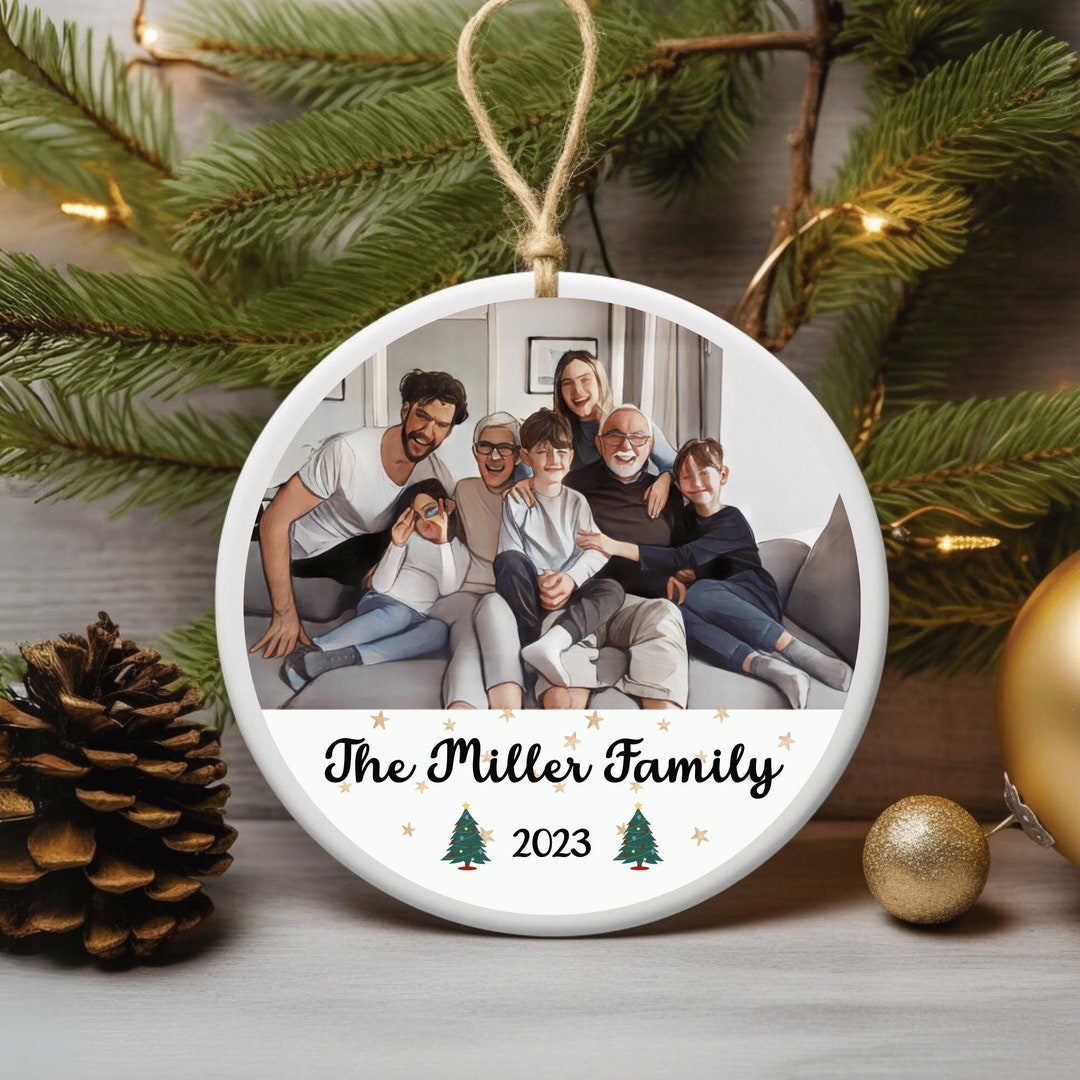 Personalized Cartoonize Family Picture Ornament | Keepsake Christmas ...