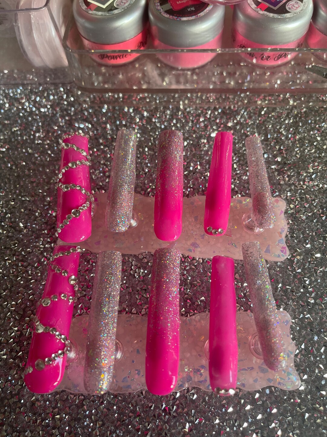 Custom Made Acrylic Press on Nails - Etsy