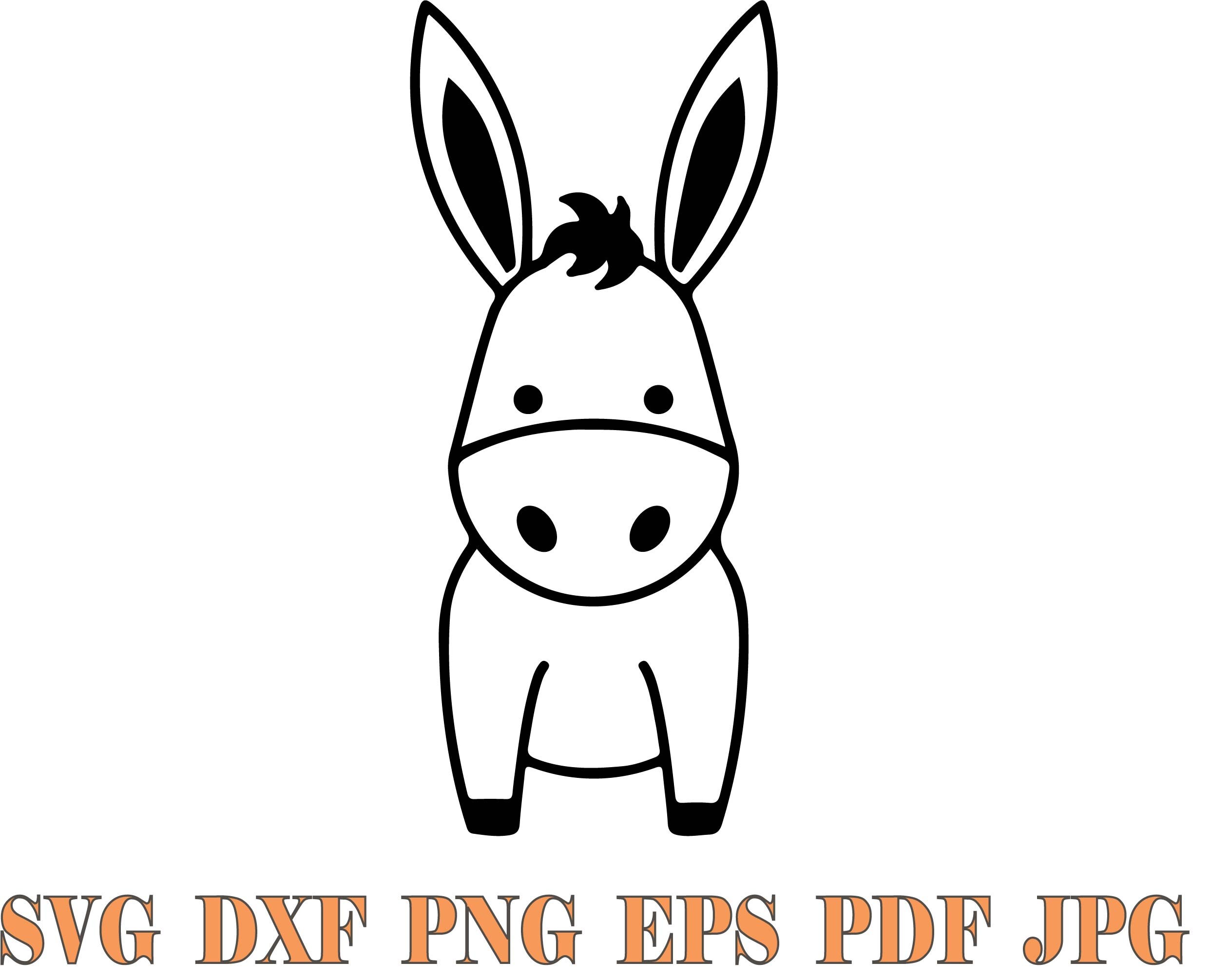 Cute Donkey Svg, Animal Svg, Donkey Eyes Svg, Farm Animal Svg, Baby ...
