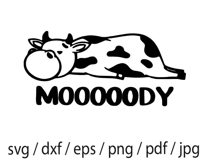 Mooooody Svg, Cow Svg, Animal Mood Svg, Design, Treasures - Etsy
