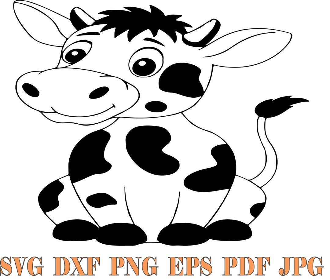 Baby Cow Svg, Cute Baby Cow Svg, Animal, Farm Animal Svg, Heart Warming ...