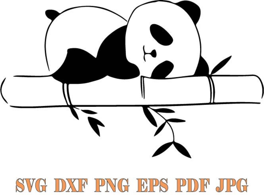 Panda Sleeping on Bamboo Svg, Cute Panda Svg, Animal Svg, Cuteness ...