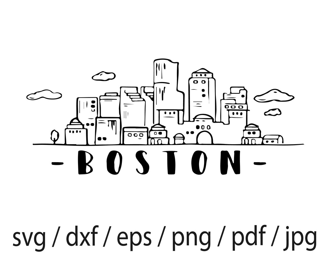 Boston Skyline Svg, Boston Svg, City, America, Buildings Svg, Treasures ...