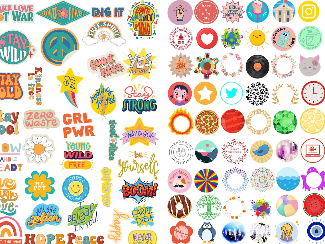 750 Stickers Bundle for Commercial Use Digital Stickers Pack Printable ...