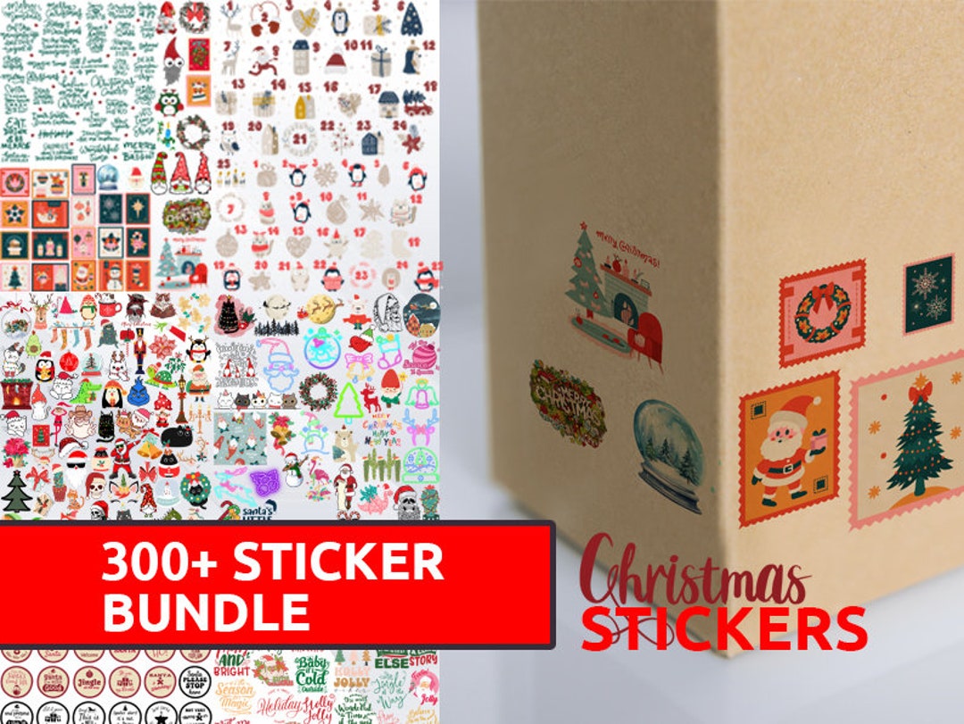 300+ Chirstmas Stickers Bundle | for Commercial Use | Digital Stickers ...