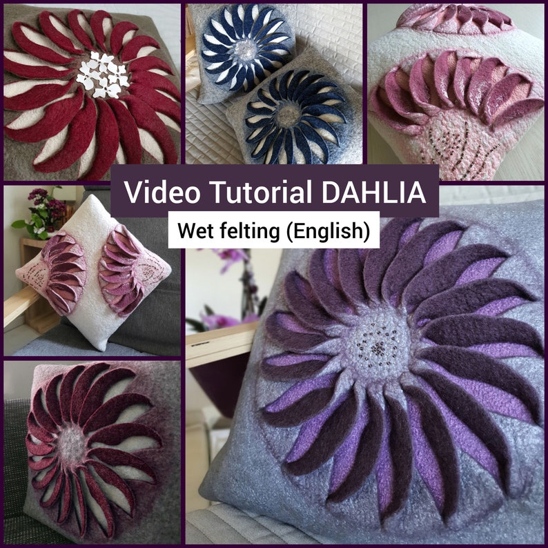 Video Tutorial ENGLISH, Felting, Wet Felted Pillow, Step-by-step Felt ...