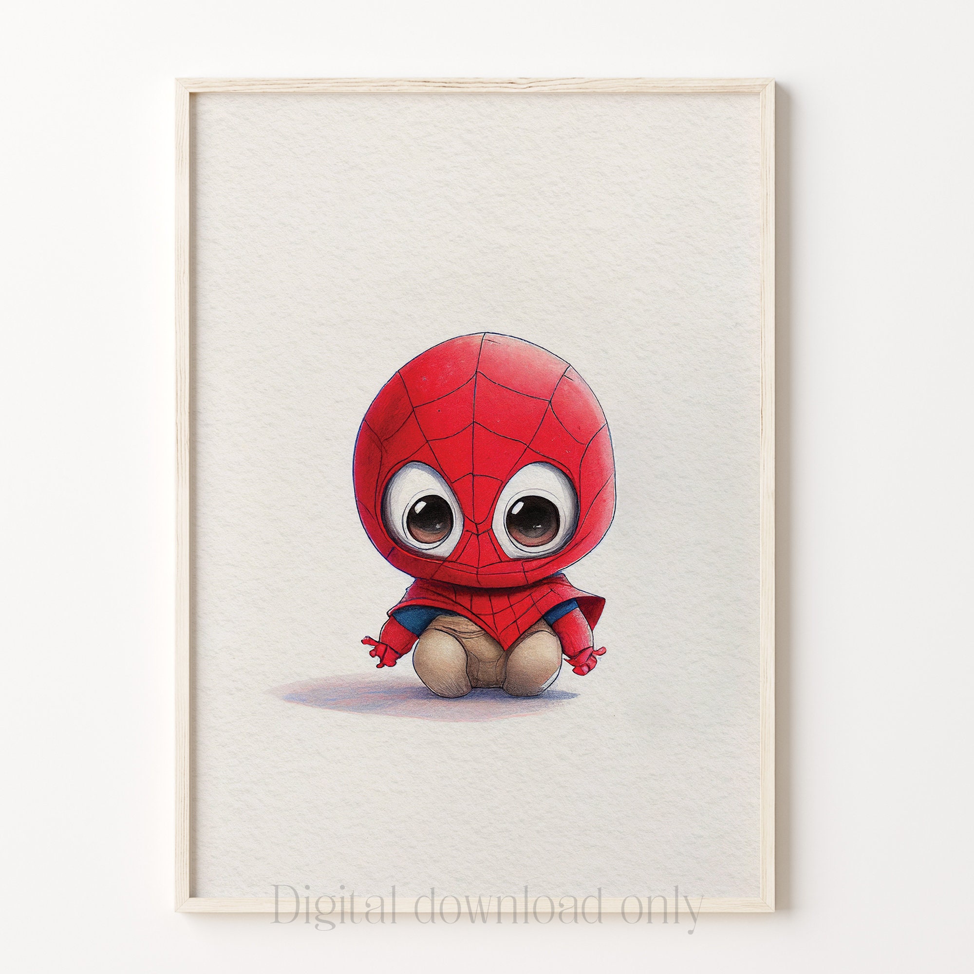 Superhero Baby Spider Man Watercolor Fine Art Print – Perfect for a ...