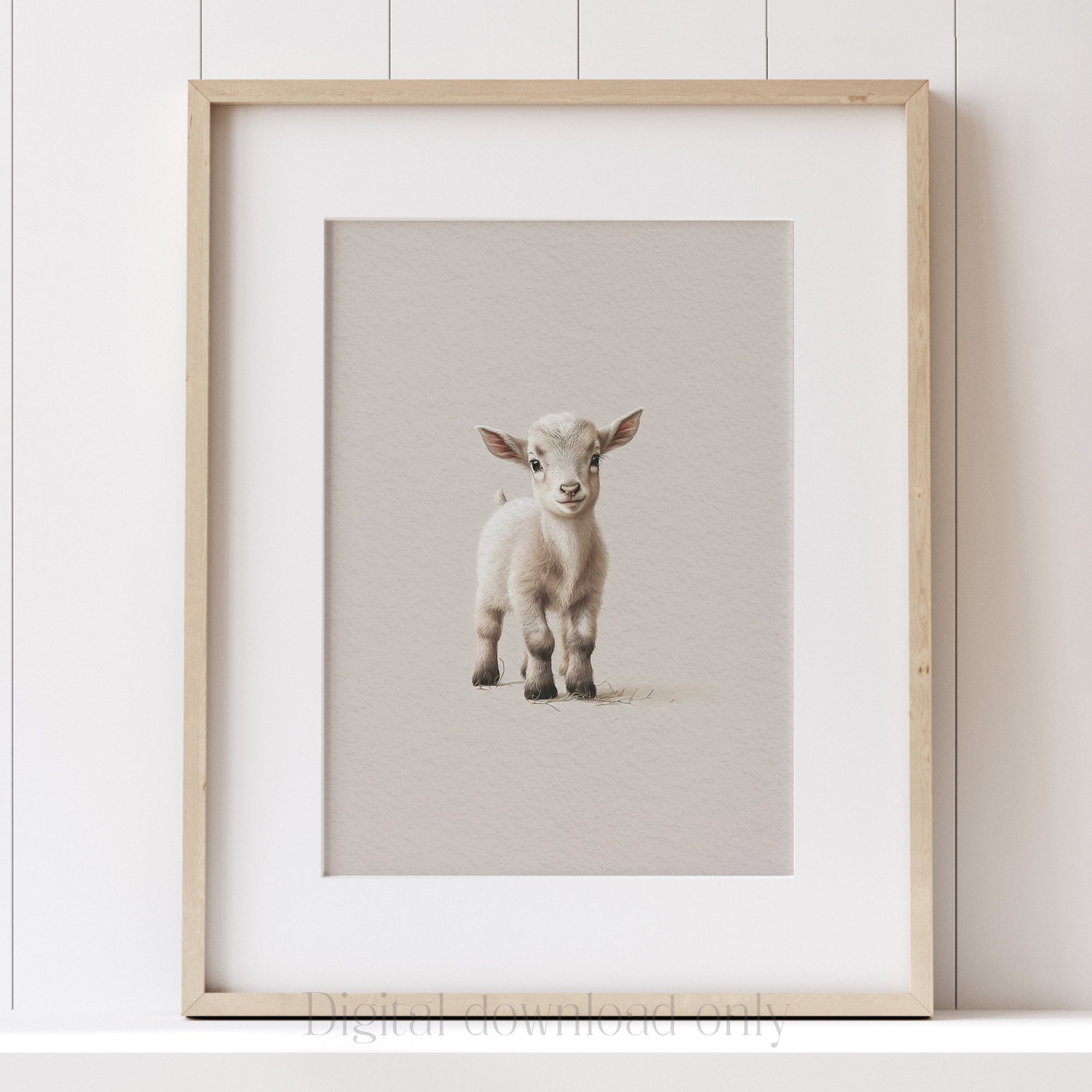 Baby Goat, Baby Kid, Farm Animal Watercolor Fine Art Print – Perfect ...
