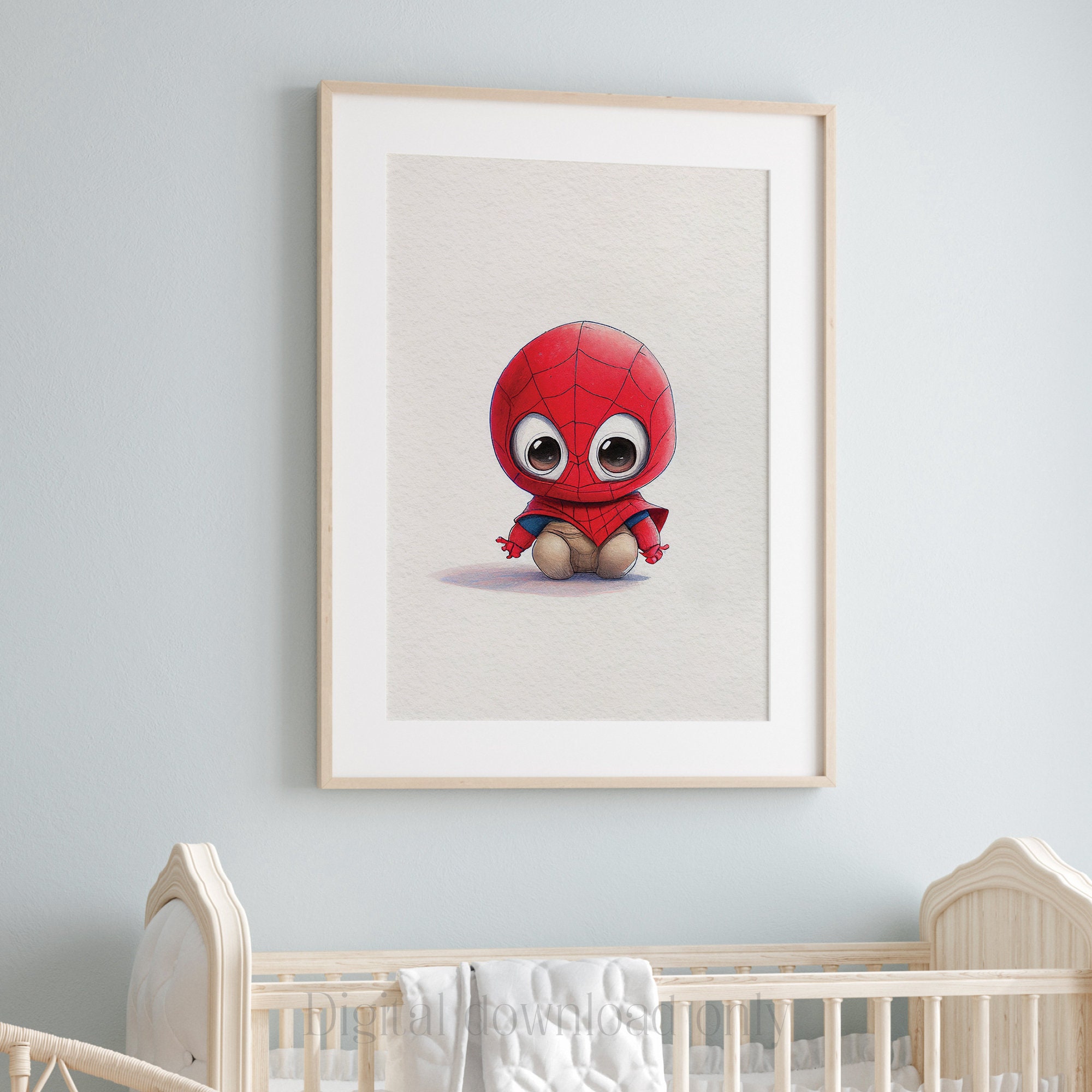 Superhero Baby Spider Man Watercolor Fine Art Print – Perfect for a ...