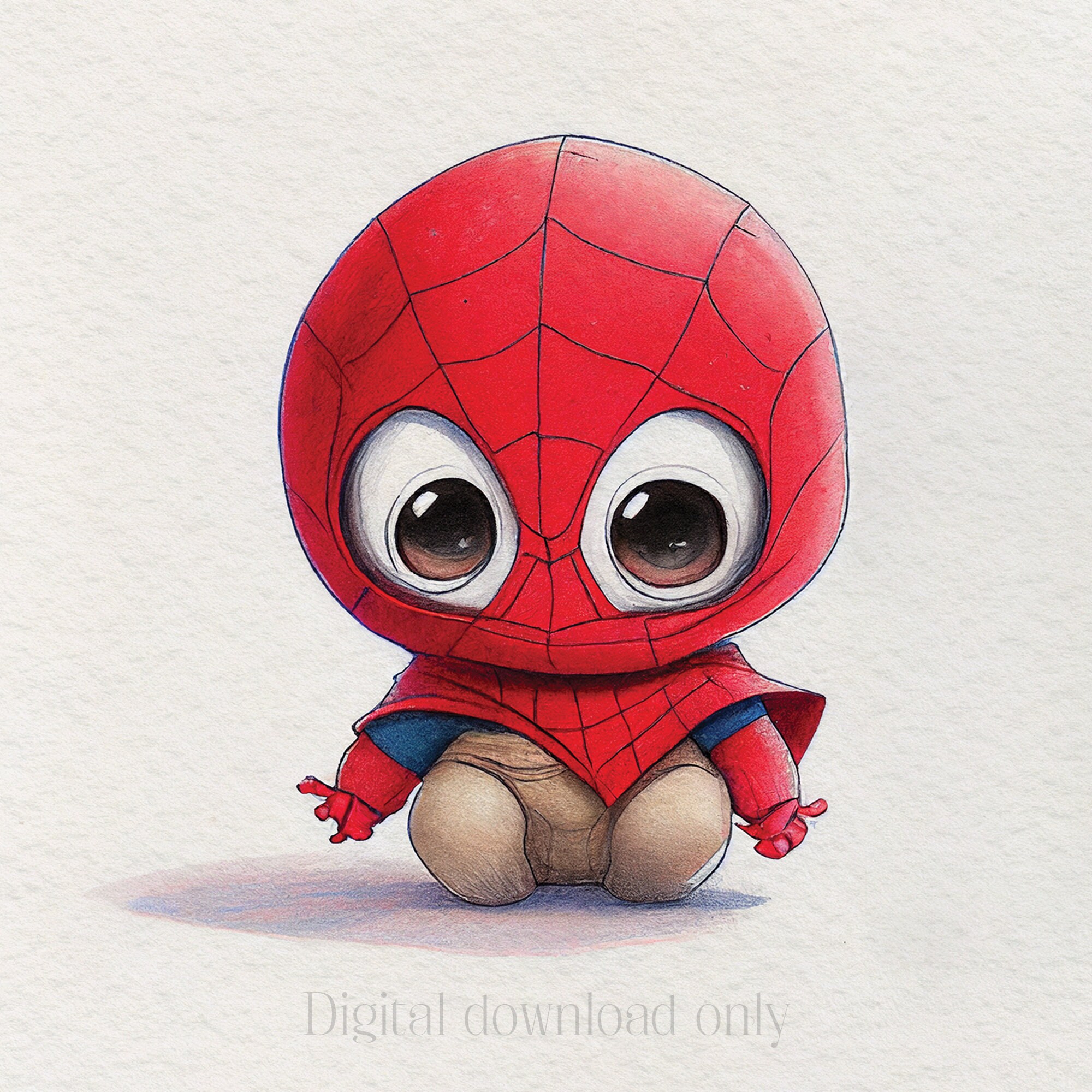 Superhero Baby Spider Man Watercolor Fine Art Print – Perfect for a ...